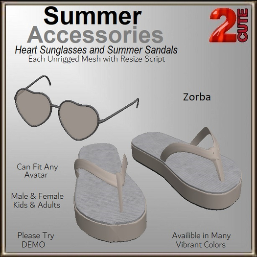 Second Life Marketplace - Summer Accessories Set [2cute] Zorba